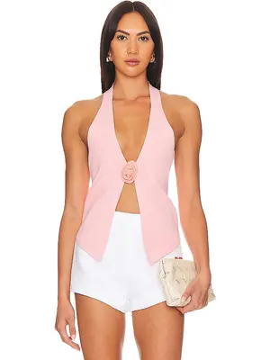 MORE TO COME Dixie Halter Top - Light Pink