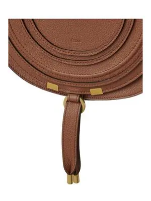 Chloé Marcie Saddle Bag In Grained Leather Tan