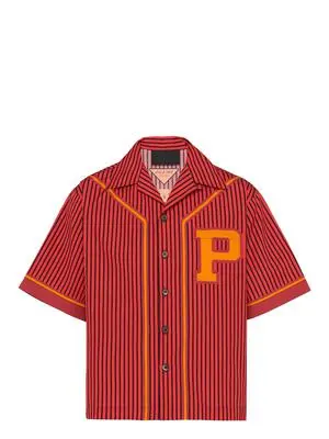 Prada Hort-leeved Cotton Hirt - Red