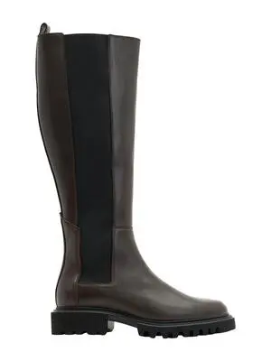 ALLSAINTS Maeve Leather Knee High Boots - Brown