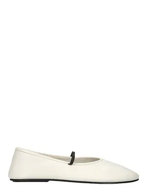 THE ROW Elastic-strap Leather Ballet Flats - Bone