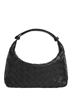 Bottega Veneta Wallace Mini Leather Top Handle Bag - Black/gold