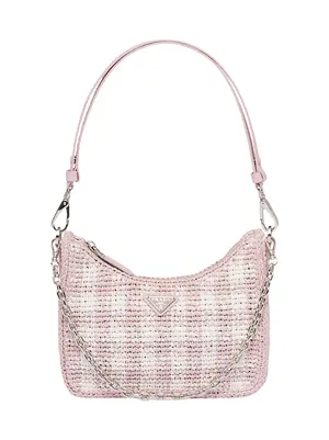 Prada Re-edition 2005 Mini Crochet Shoulder Bag - Pink