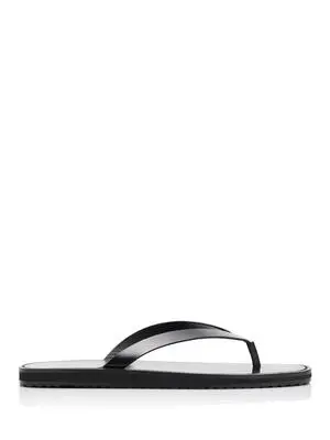 THE ROW City Leather Flip-Flop Sandals Black