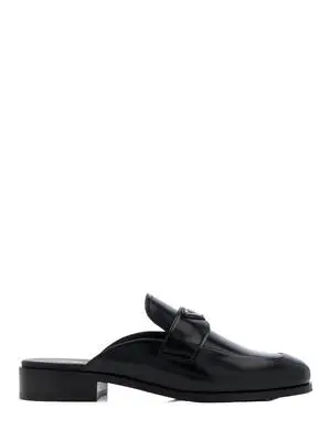 Prada Leather Mules - Black