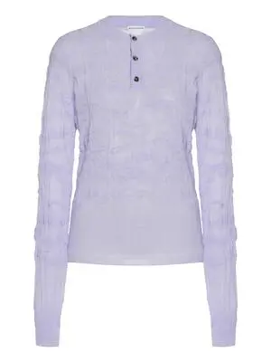 Bottega Veneta Flower-knit Cotton-blend Sweater - Purple