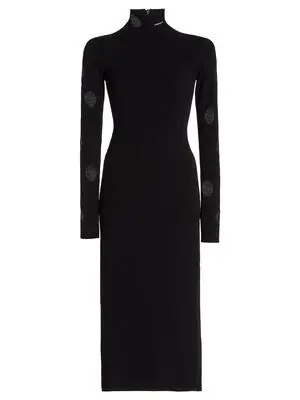 Prada Cutout Jersey Midi Dress - Black