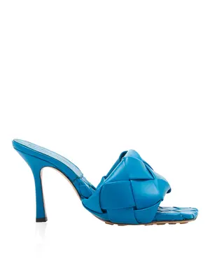Bottega Veneta Lido Braided Leather Mules Blue