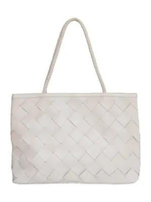 BEMBIEN Gabrielle Grande Woven Leather Tote Bag Os - Off-white