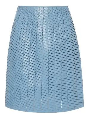 Bottega Veneta Woven Leather Mini Skirt - Blue
