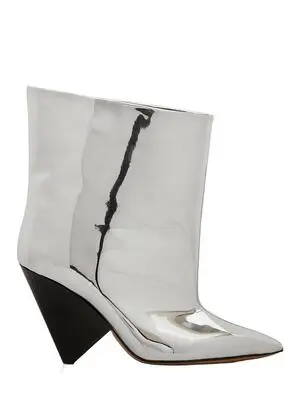Isabel Marant Étoile Miyako Mirrored-leather Ankle Boots - Silver