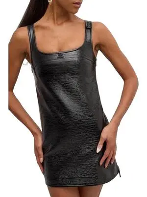 COURREGES Re-edition A-line Vinyl Mini Dress - Black