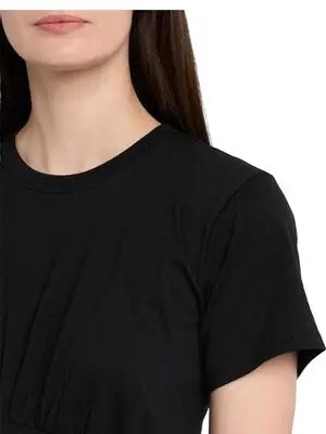 FRAME Short-sleeve Gathered Maxi Dress - Black
