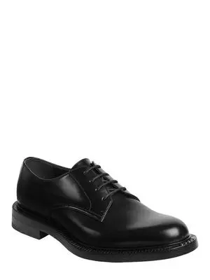Gucci Henry Leather Derby Shoes - Black
