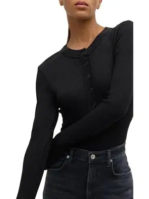 Citizens Of Humanity Varra Long-sleeve Henley Top - Black