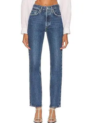 AGOLDE Lana Mid Rise Straight Jeans - Sphere
