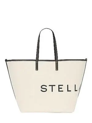 Stella McCartney Stella McCartney Salt And Pepper Canvas Tote Bag Ecru