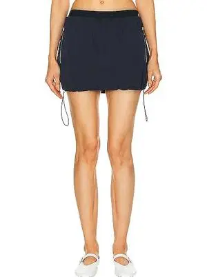 GRLFRND Cinched Mini Skirt - Navy