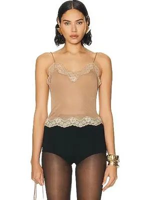 Saint Laurent Sheer Tank Top - Sable