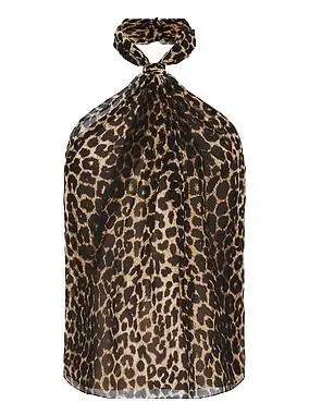 Saint Laurent Print Marcel Cravate Top - Leopard