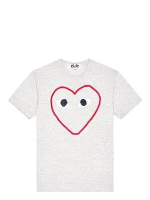 Play Comme Des Garcon Heart Logo Tee - Grey