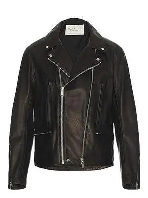 Undercover Leather Double Rider Jacket - Black