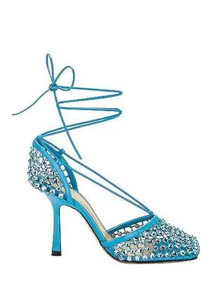 Bottega Veneta Stretch Lace Up Sandal - Pool