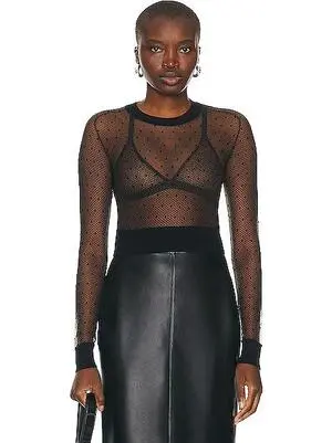 Alaïa Sheer Jumper Sweater - Noir