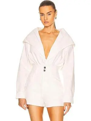 Alaïa Denim Bodysuit - Blanc