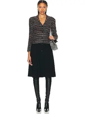 Chanel Boucle Mix Tweed Coat - Multi Black