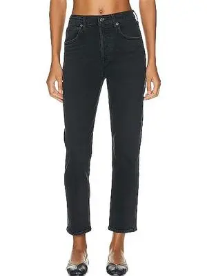 AGOLDE Riley High Rise Straight Crop Jeans - Panoramic