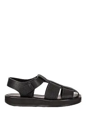 THE ROW Fisherman Leather Sandals - Black