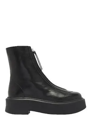 THE ROW Zipped Booties - Black