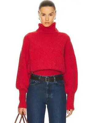 GRLFRND Elya Turtleneck Sweater - Red
