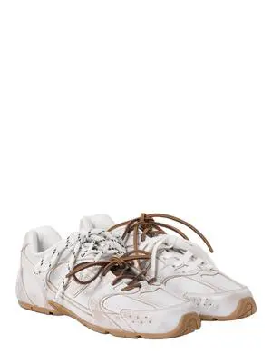 Miu Miu New Balance X 530 Sl Leather Sneakers - White