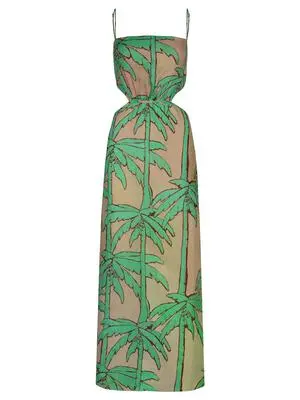 Johanna Ortiz Johanna Ortiz Beach Harmony Printed Linen Midi Dress Print