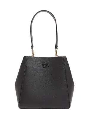 Tory Burch Small Leather Mcgraw Bucket Bag - Black
