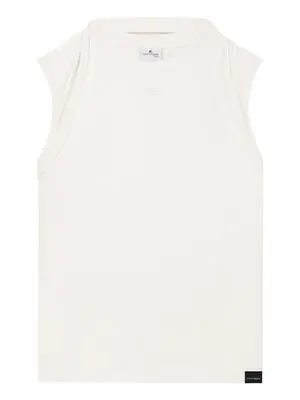 COURREGES Draped Cotton Tank Top - White