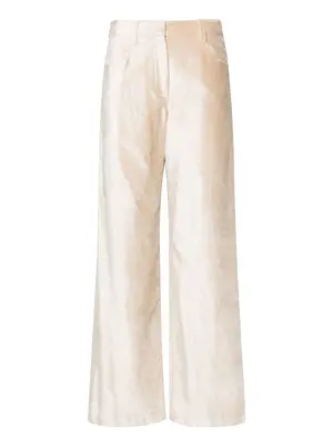 Brunello Cucinelli Wide-leg Velvet Trousers - Neutrals