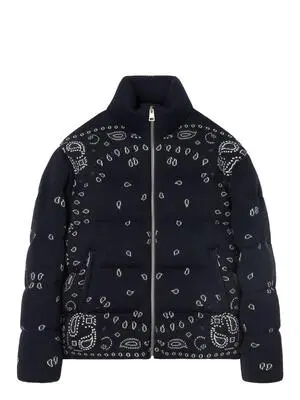 Alanui Bandana Jacquard Puffer Jacket - Blue