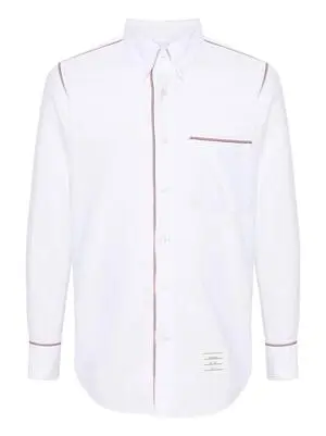 Thom Browne Rwb-trim Cotton Shirt - White