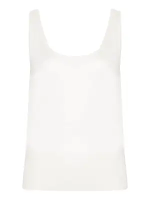 Eleventy Ribbed-knit Tank Top - White