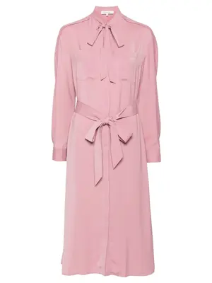 Maison Kitsuné Belted Midi Shirt Dress - Pink