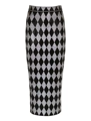 Balmain Rhinestone-embellished Midi Skirt - Black