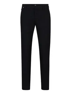 BOSS Mid-rise Slim-fit Trousers - Black
