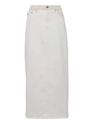Ag Denim Midi Skirt - White