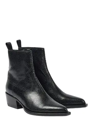 GOLDEN GOOSE Debbie Snake-effect Leather Ankle Boots - Black