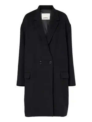 Isabel Marant Efegozi Wool, Cashmere, And Silk Coat - Black