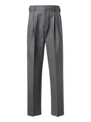 Zegna Wool Straight Leg Trousers - Grey