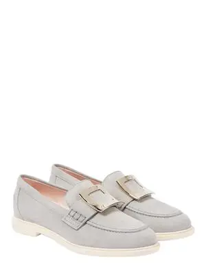 ROGER VIVIER Roger Vivier Viv' Rangers Leather Loafers Grey